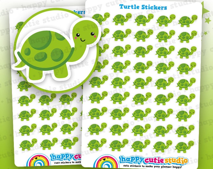 45 Cute Turtle/tortoise Planner Stickers - Etsy