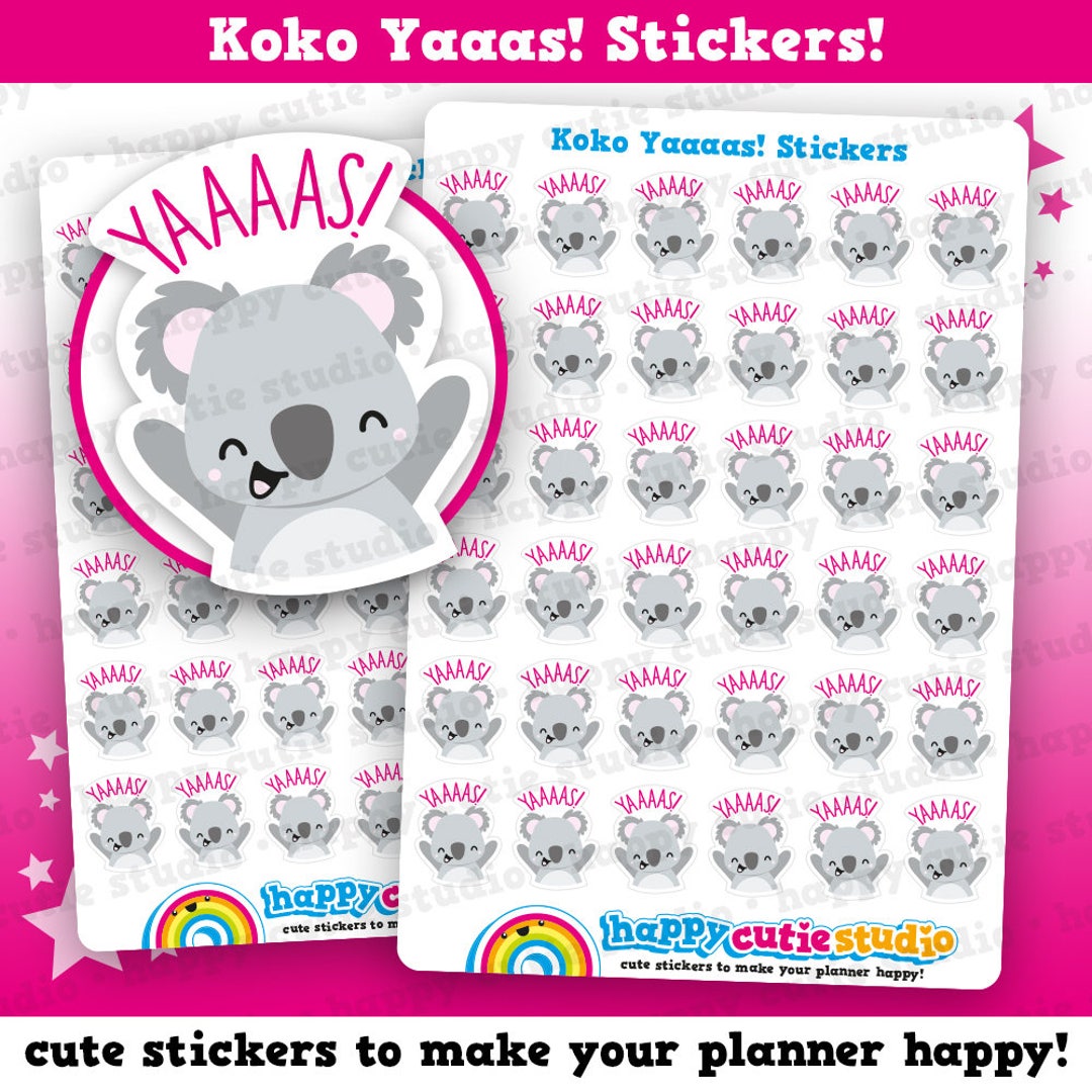 36 Cute Koko the Koala Yaaaas/yes Planner Stickers - Etsy