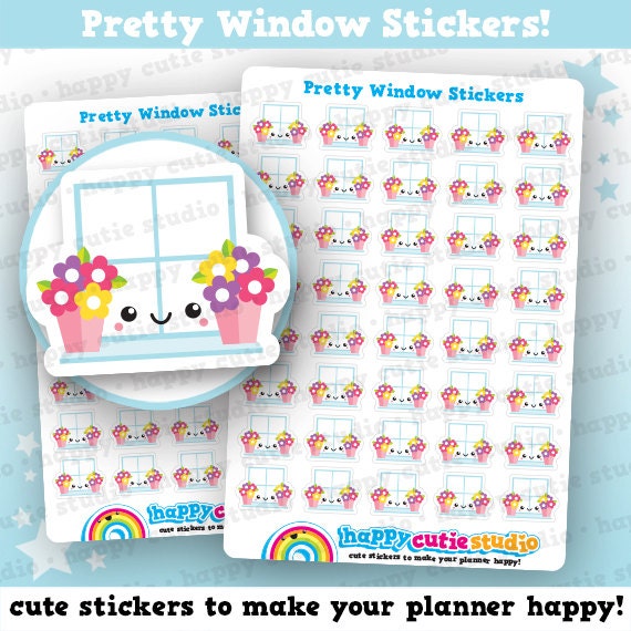 40 Cute Pretty Windows/chores/house Planner Stickers | Etsy