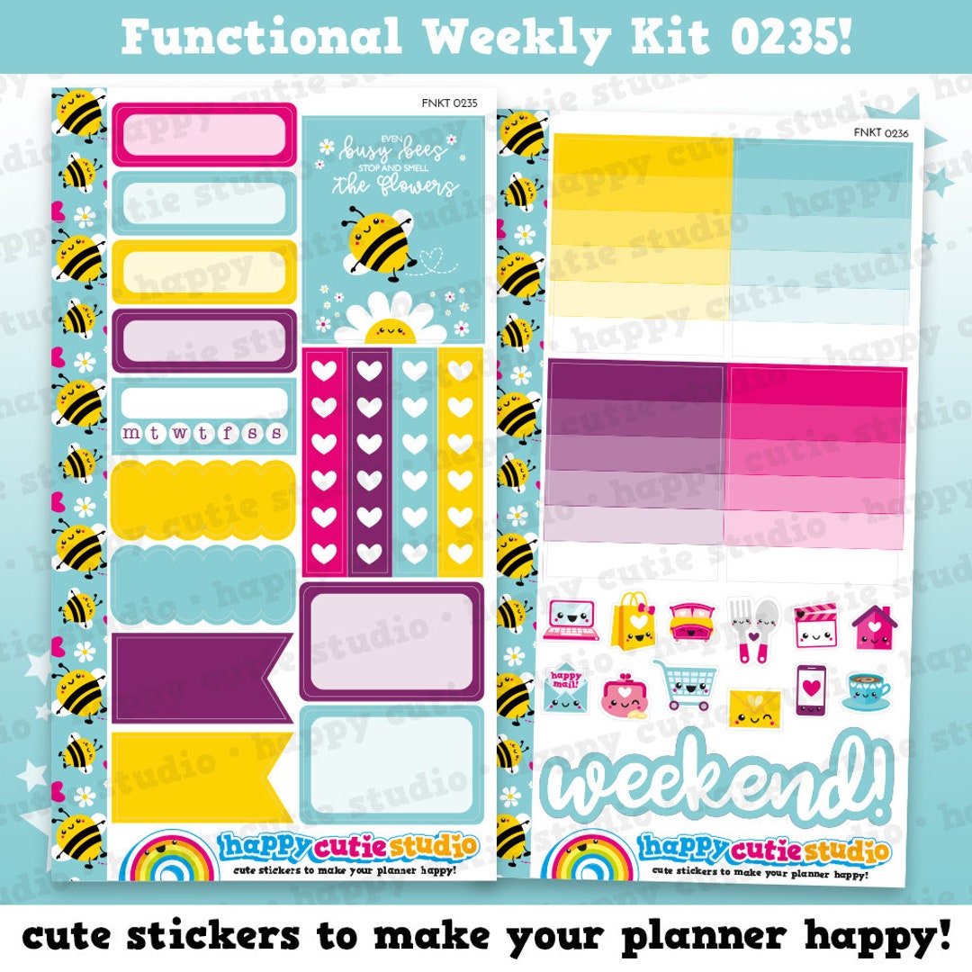 Functional Personal Size Weekly Kit 0235 Planner Stickers/kawaii/cute ...