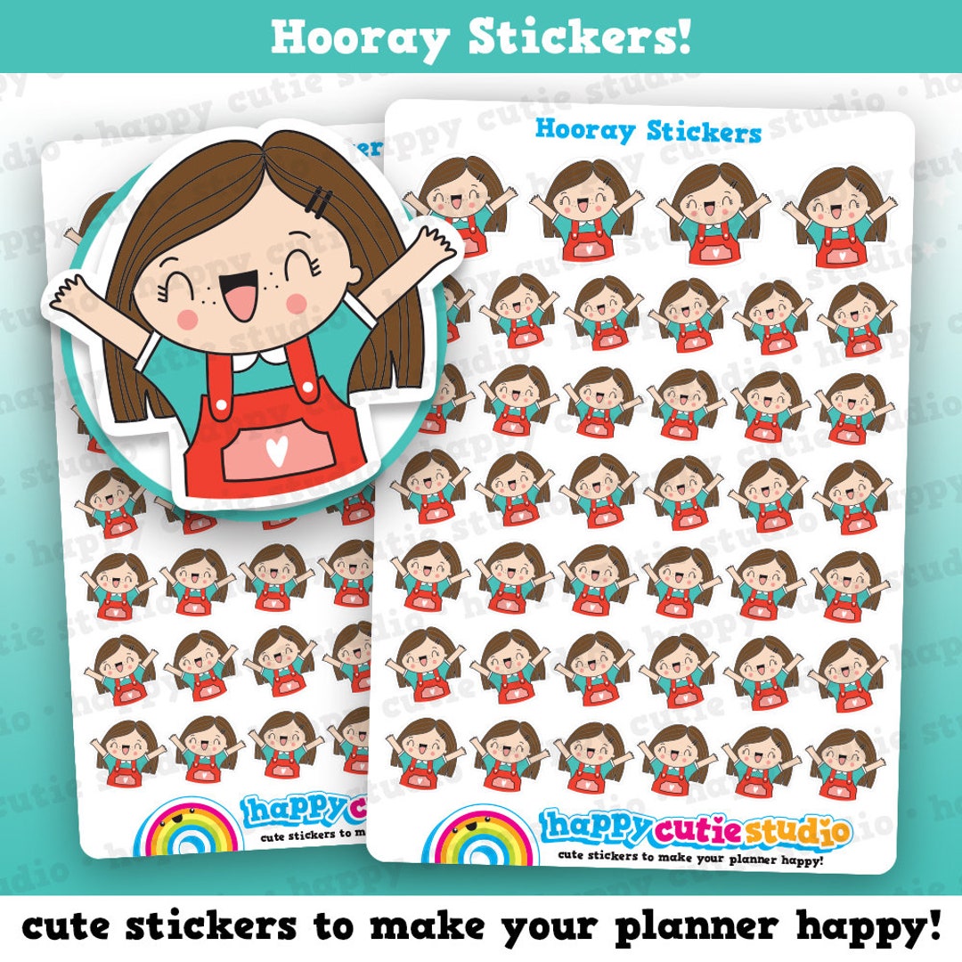40 Cute Hooray/happy/celebrate/birthday Girl Planner Stickers - Etsy