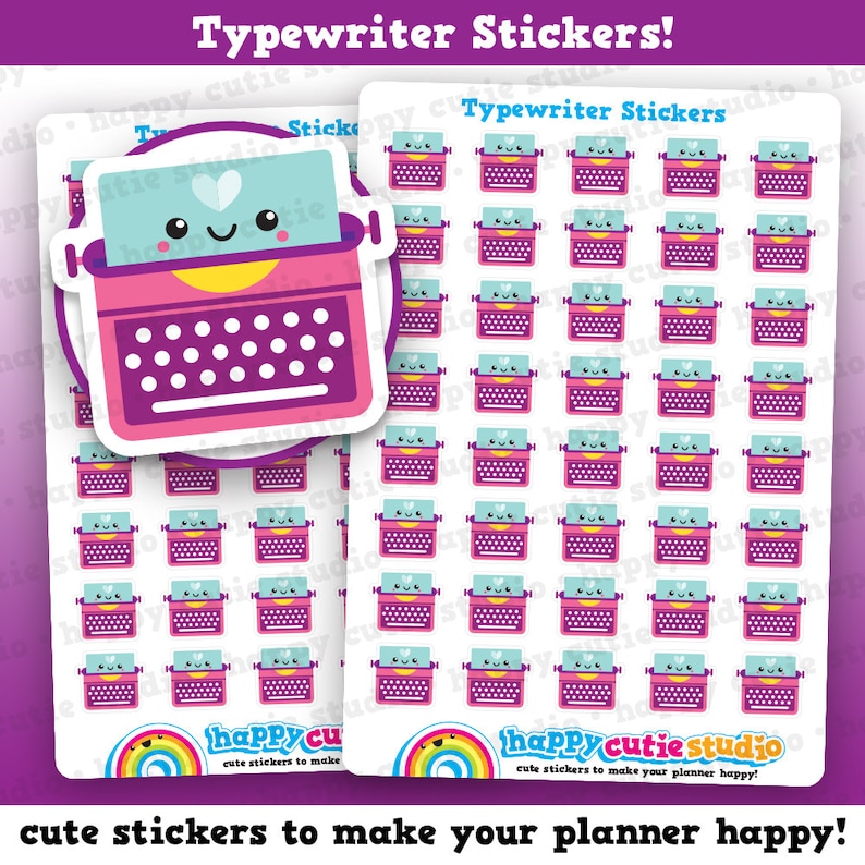 40 Cute Typewriter/writer/author Planner Stickers - Etsy
