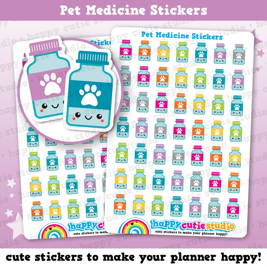 49 Cute Pet Medicine Planner Stickers - Etsy