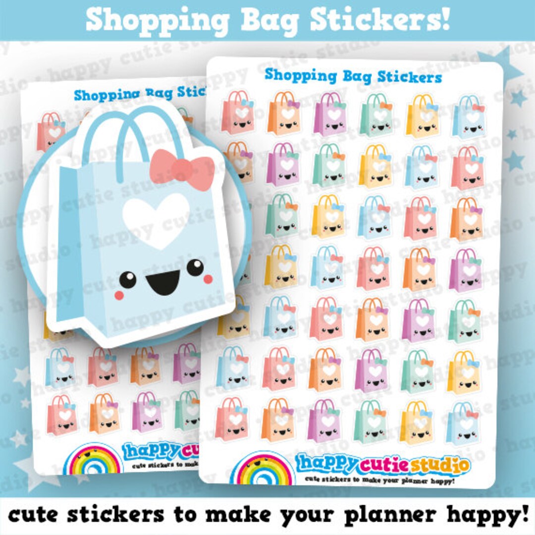 42 Cute Shopping Bag Planner Stickers - Etsy
