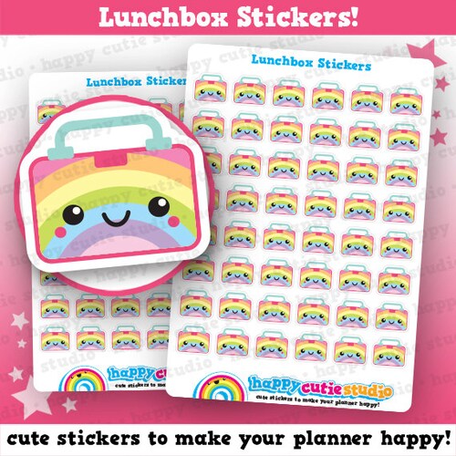 48 Cute Lunchbox/packed Lunch/food Planner Stickers - Etsy