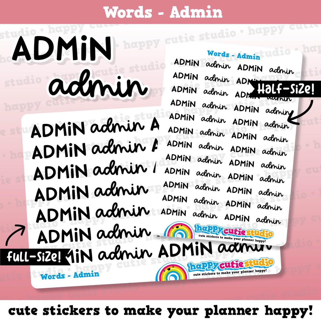 Admin Words/functional Planner Stickers - Etsy