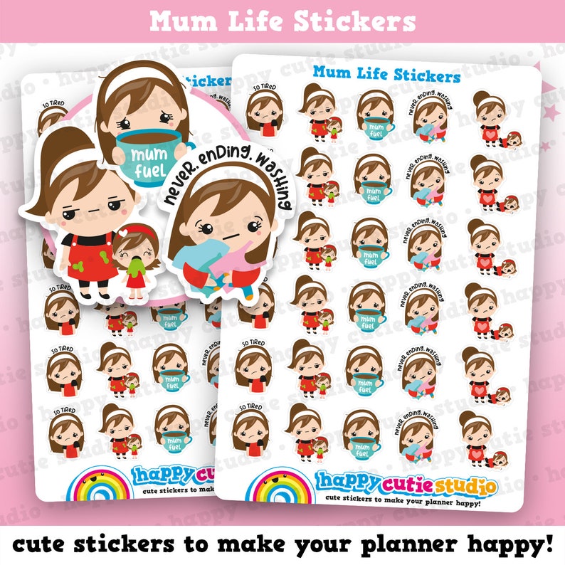 30 Cute Mum/mom Life Planner Stickers - Etsy