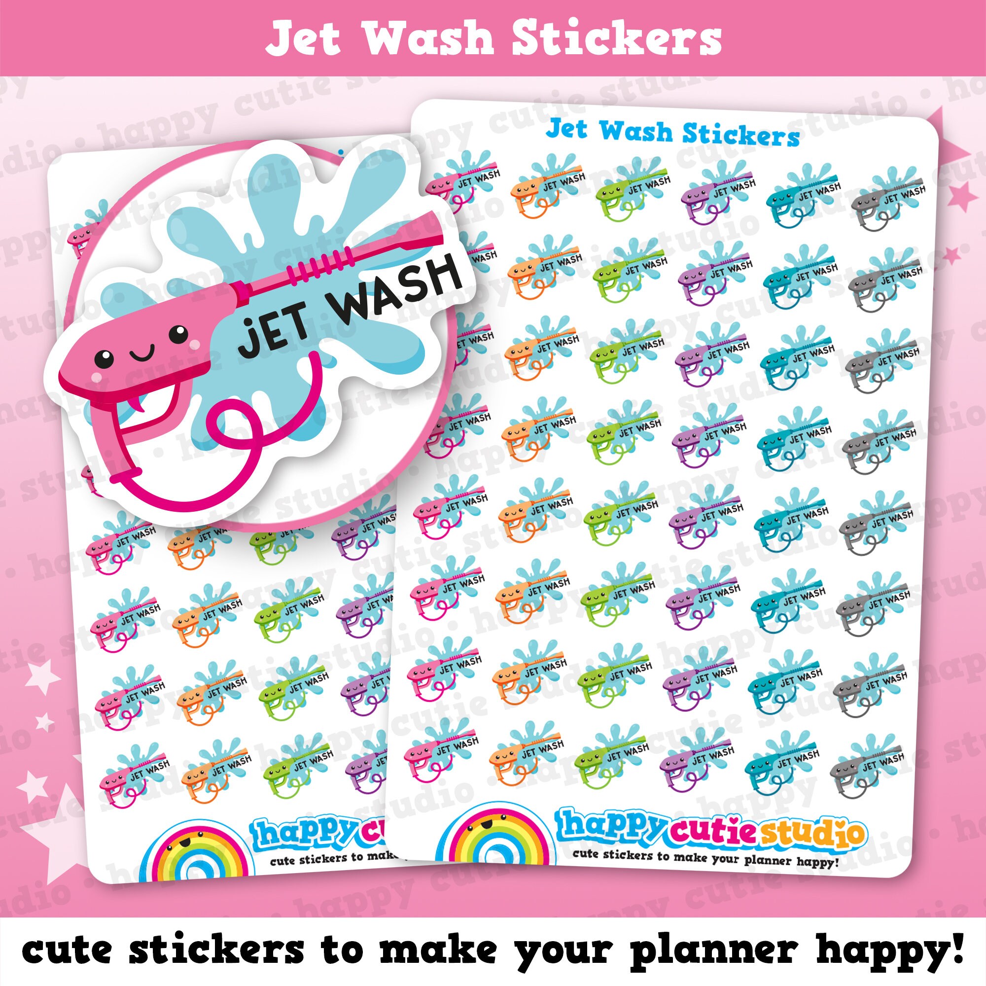 48 Cute Jet Wash pressure Wash power Wash Planner Stickers Etsy