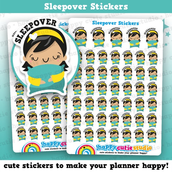47 Cute Sleepover/toddler/pillow/kid Planner Stickers | Etsy