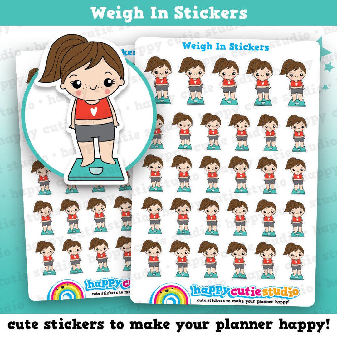 29 Cute Weigh In/scales/diet/weigh in Girl Planner Stickers - Etsy