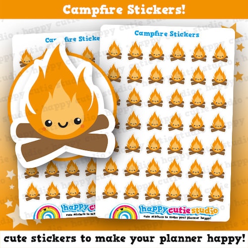 50 Cute Tent/camp/camping Planner Stickers - Etsy