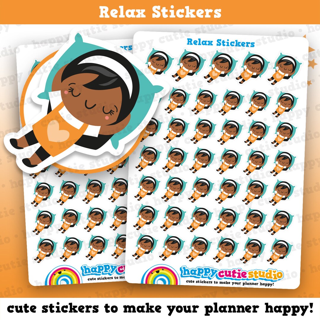 41 Cute Relax/chill/chill Out Girl Planner Stickers - Etsy
