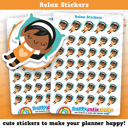 41 Cute Relax/chill/chill Out Girl Planner Stickers - Etsy
