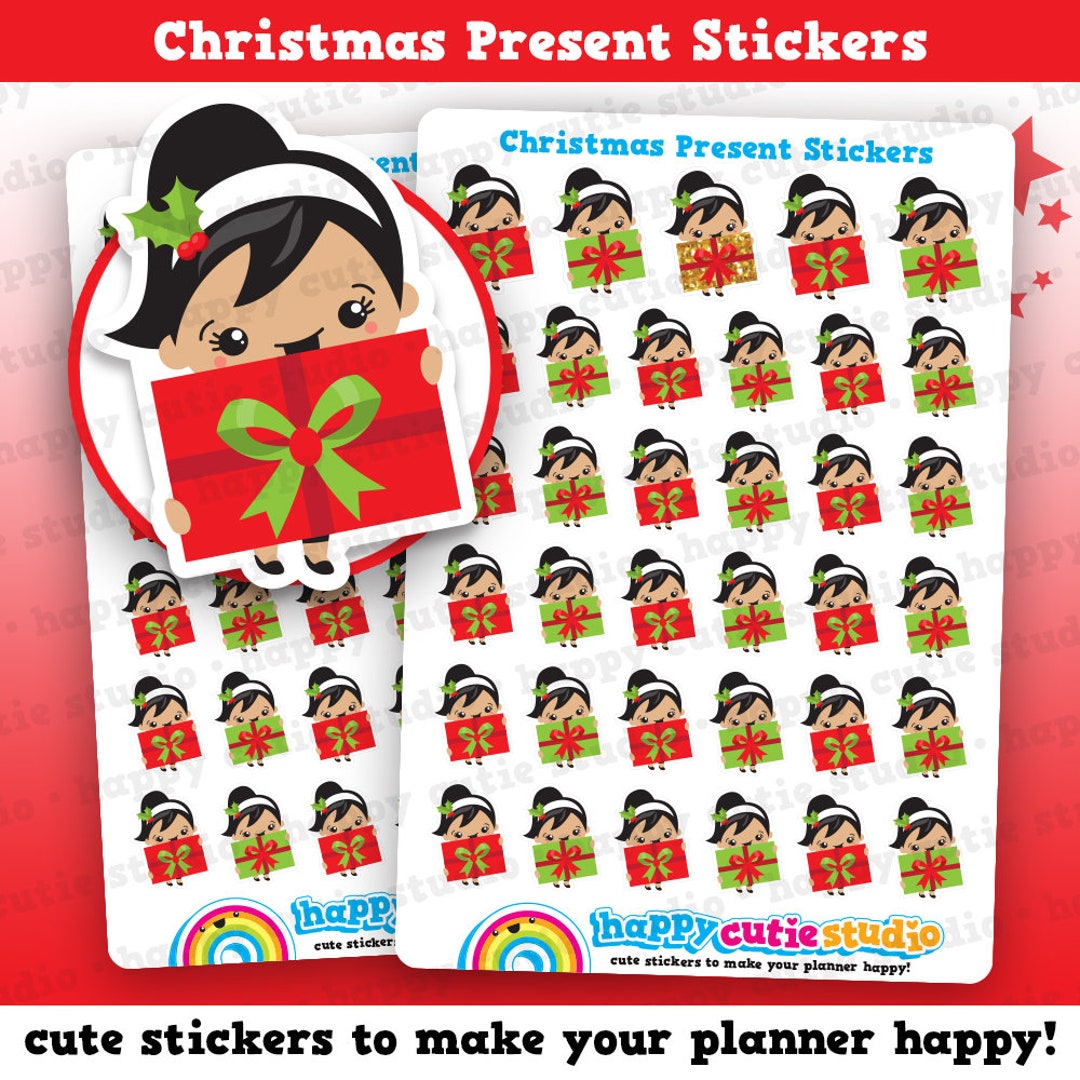 35 Cute Christmas Present Girl Planner Stickers - Etsy