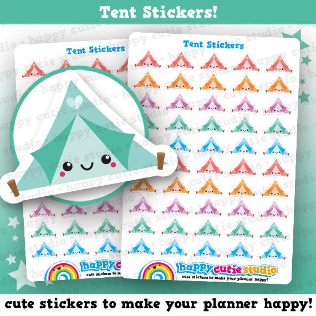 50 Cute Tent/camp/camping Planner Stickers - Etsy