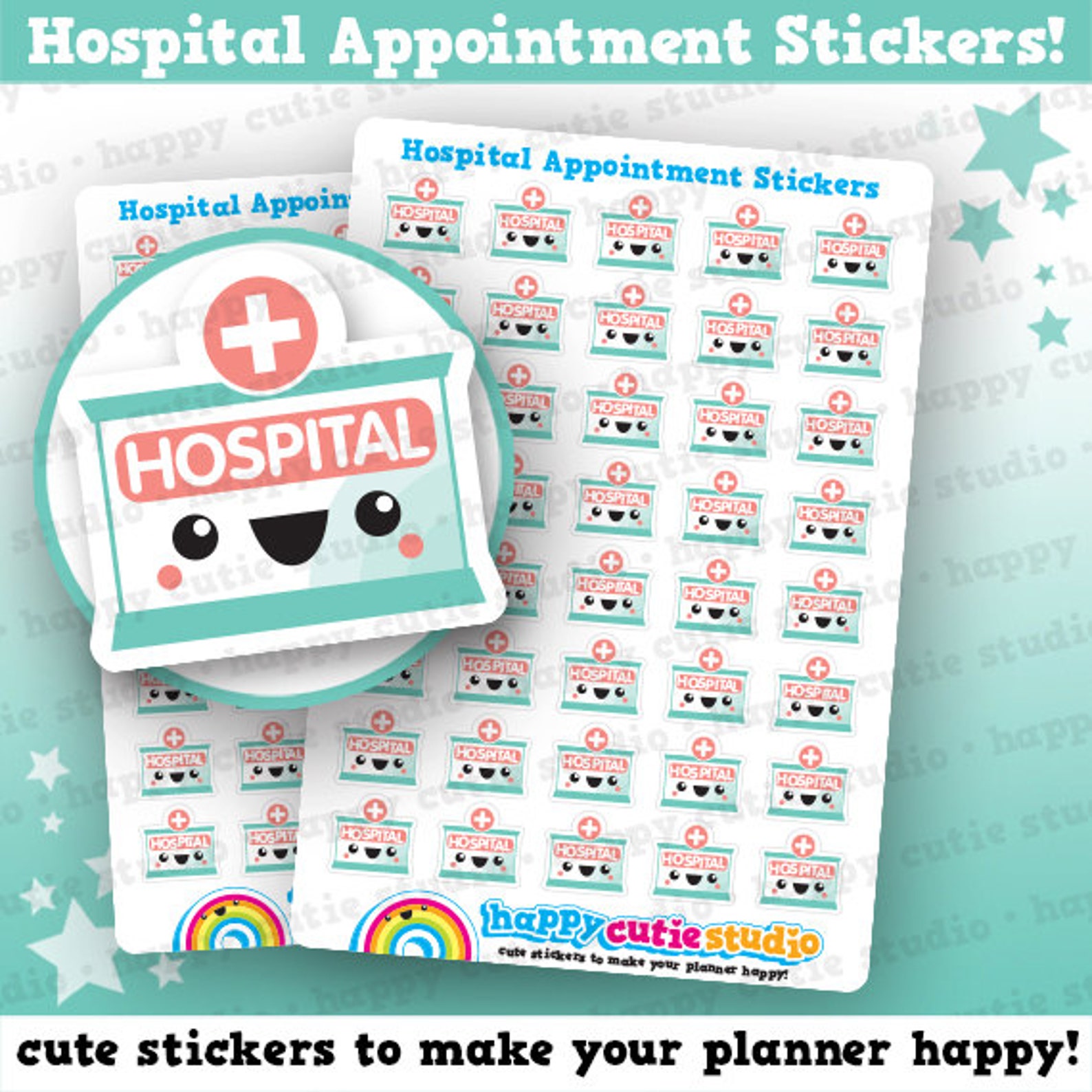 40 Cute Hospital/appointment/unwell/medicine Planner Stickers - Etsy