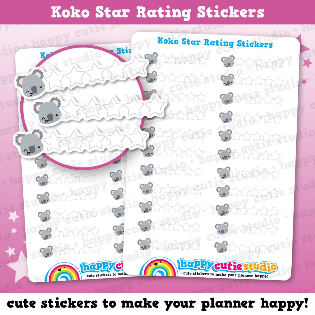22 Cute Koko the Koala Star Rating Planner Stickers - Etsy