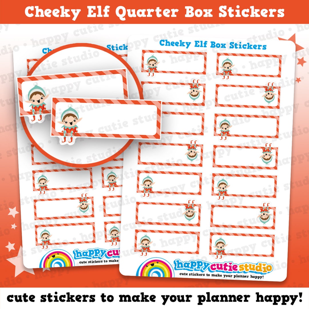 14 Cheeky Elf Quarter Box Boy Planner Stickers - Etsy