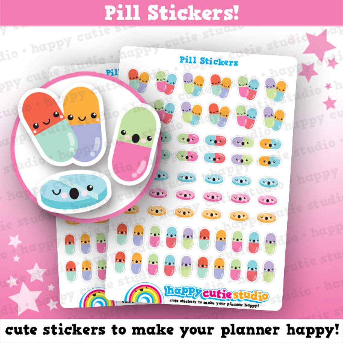 62 Cute Pill/medicine/tablet Planner Stickers - Etsy