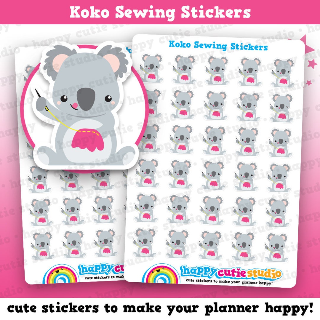 36 Cute Koko the Koala Sewing Planner Stickers - Etsy