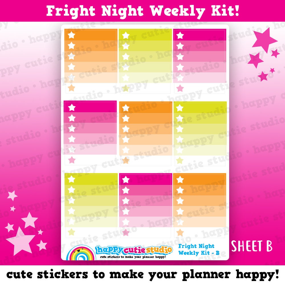 Fright Night/halloween/spooky Weekly Kit Planner Stickers | Etsy