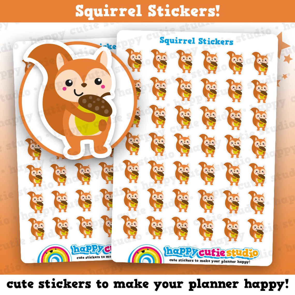 42 Cute Squirrel Planner Stickers - Etsy