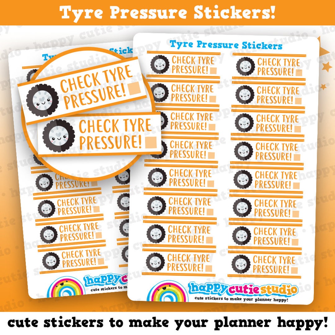 16 Cute Check Car Tyre Pressure/maintenance/tyre Planner Stickers - Etsy