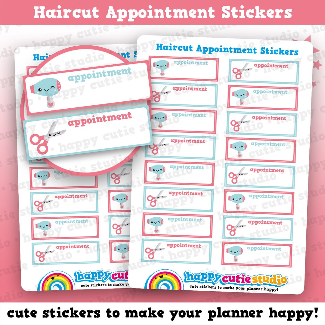 16 Cute Haircut Appointment/reminder Planner Stickers - Etsy