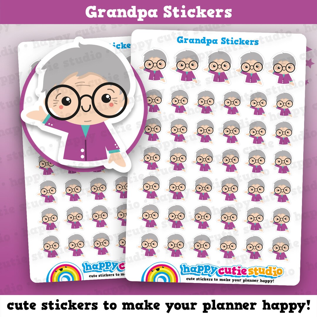 41 Cute Grandpa/grandfather/grandad Planner Stickers - Etsy