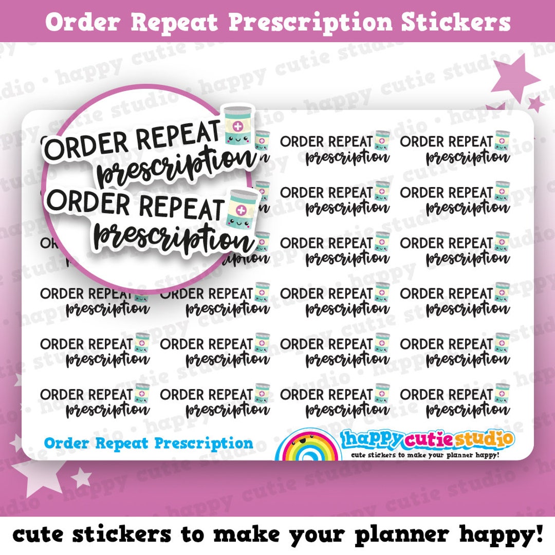 28 Cute Order Repeat Prescription/medicine/pills/reminder Planner ...