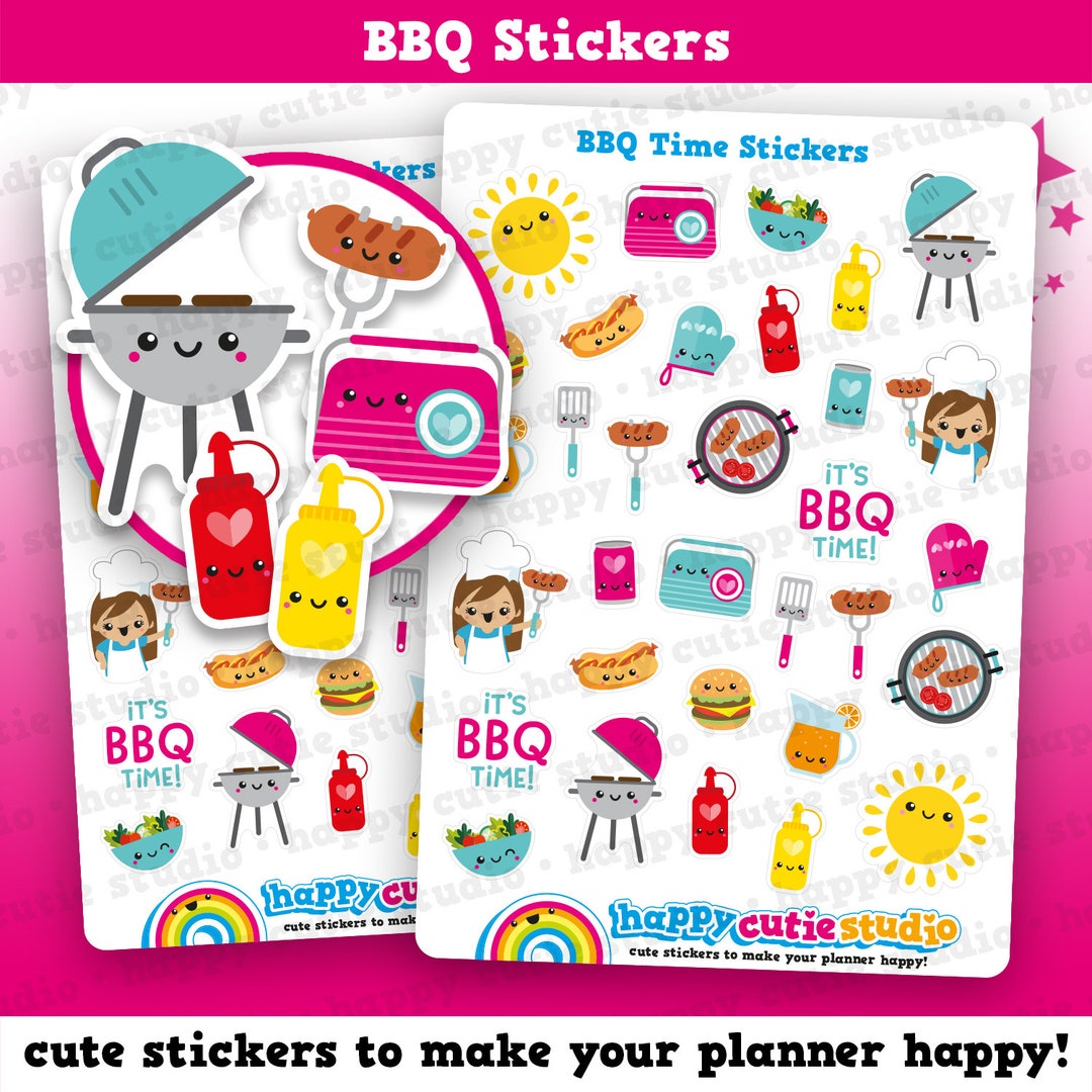 32 Cute Bbq/barbeque/summer/grill Planner Stickers - Etsy