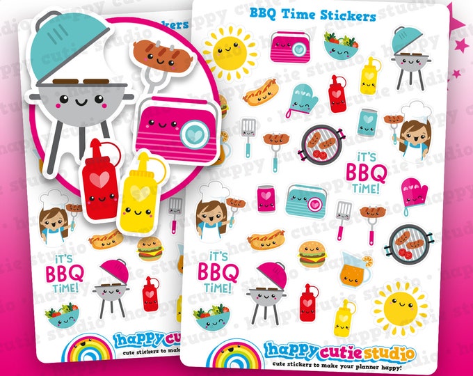 32 Cute Bbq/barbeque/summer/grill Planner Stickers | Etsy