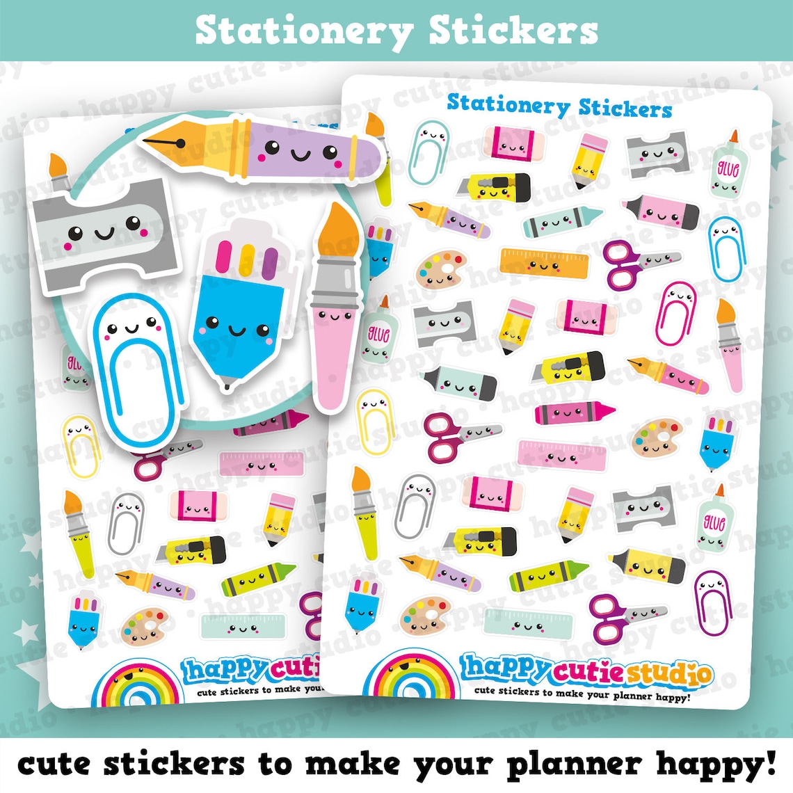 44 Cute Stationery Planner Stickers | Etsy