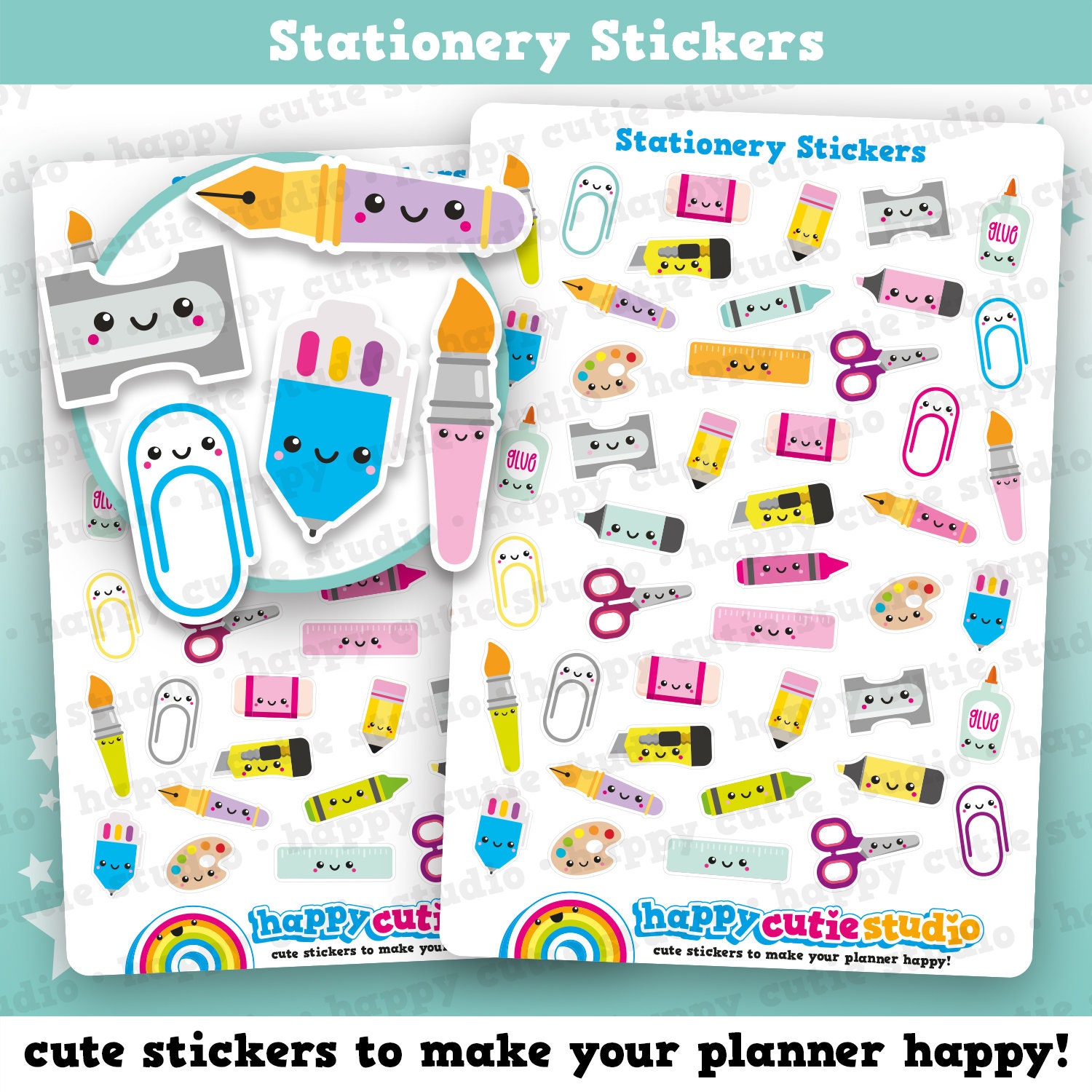 44 Cute Stationery Planner Stickers - Etsy