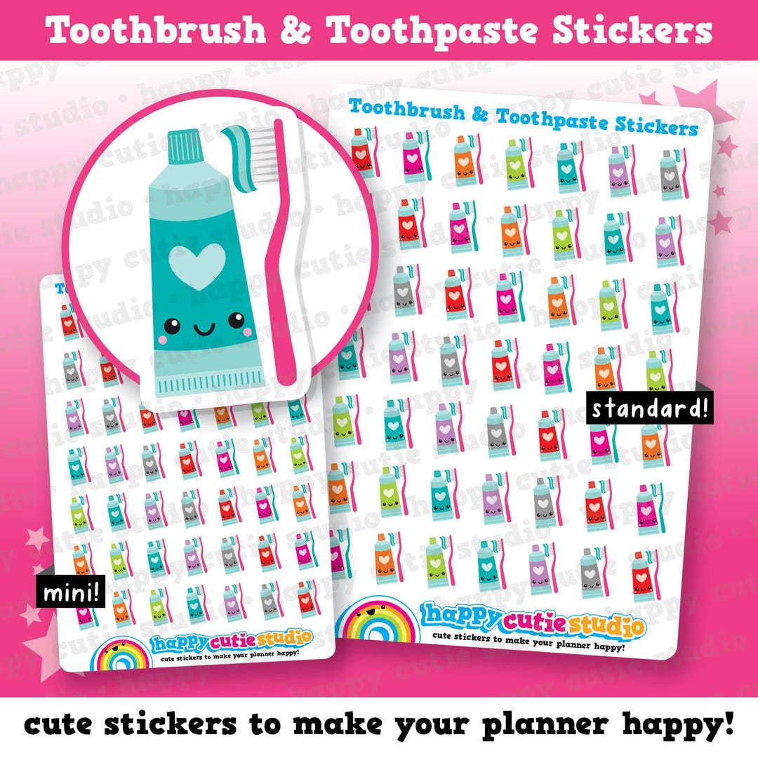 49 Cute Toothbrush and Toothpaste/teeth/dentist Planner Stickers - Etsy