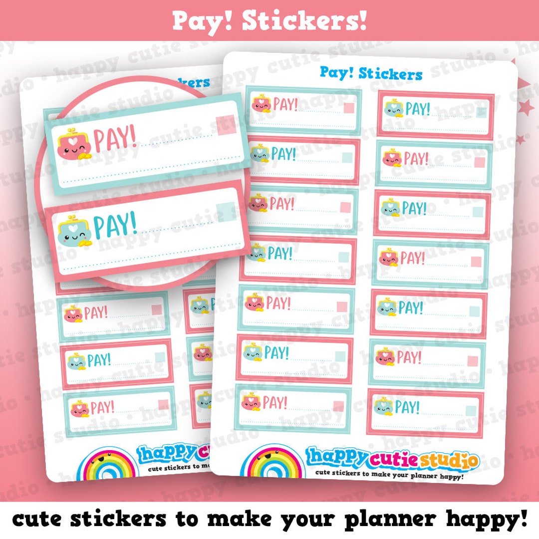 14 Cute Pay/money/reminder/tracker Reminder Planner Stickers - Etsy