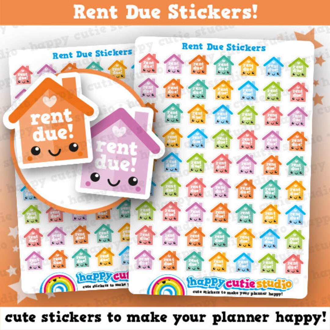 63 Cute Rent Due Planner Stickers - Etsy