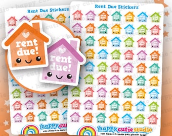 16 Cute Rent Due/tracker Planner Stickers | Etsy