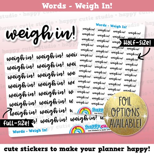 Weigh in Words/functional/foil Planner Stickers - Etsy