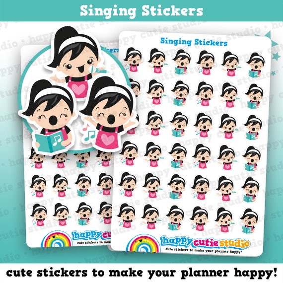 36 Cute Singing/choir Girl Planner Stickers | Etsy
