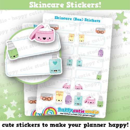 48 Cute Face Mask/pamper/me Time Girl Planner Stickers | Etsy