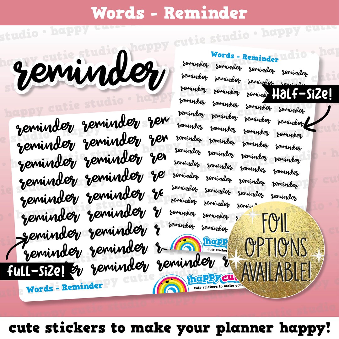 Reminder Words/functional Planner Stickers - Etsy