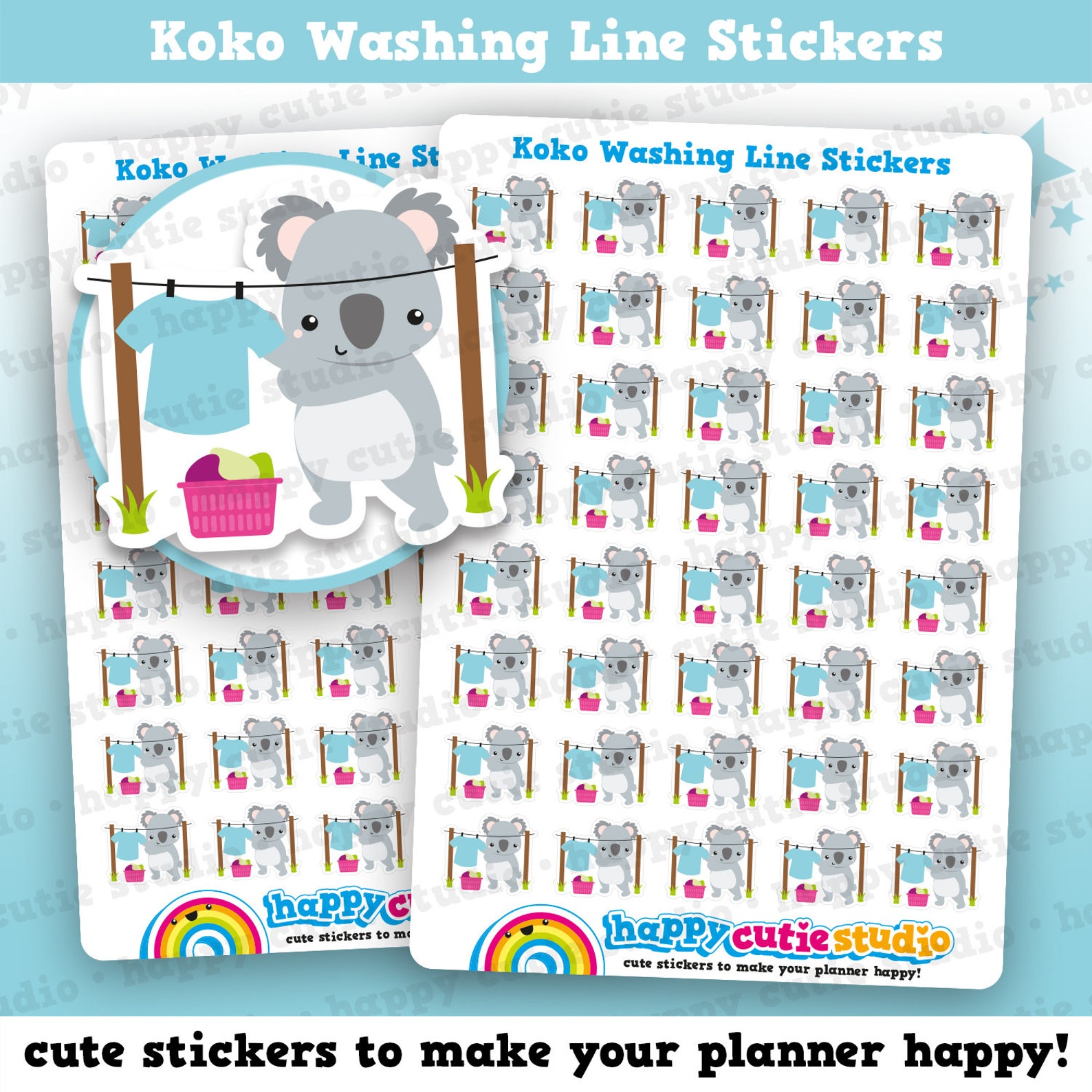 40 Cute Koko the Koala Laundry/washing/chores Planner Stickers - Etsy