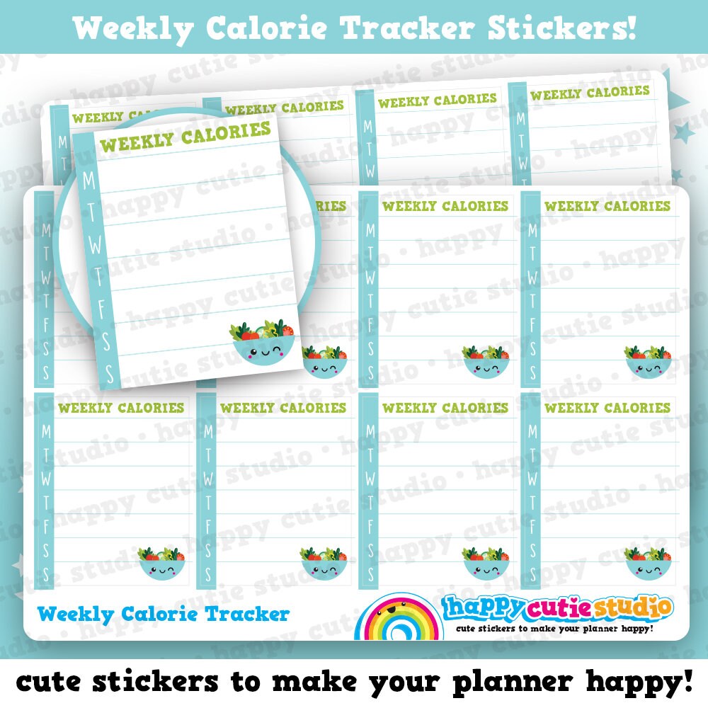 8 Cute Full Box Weekly Calorie Counter/tracker Planner | Etsy