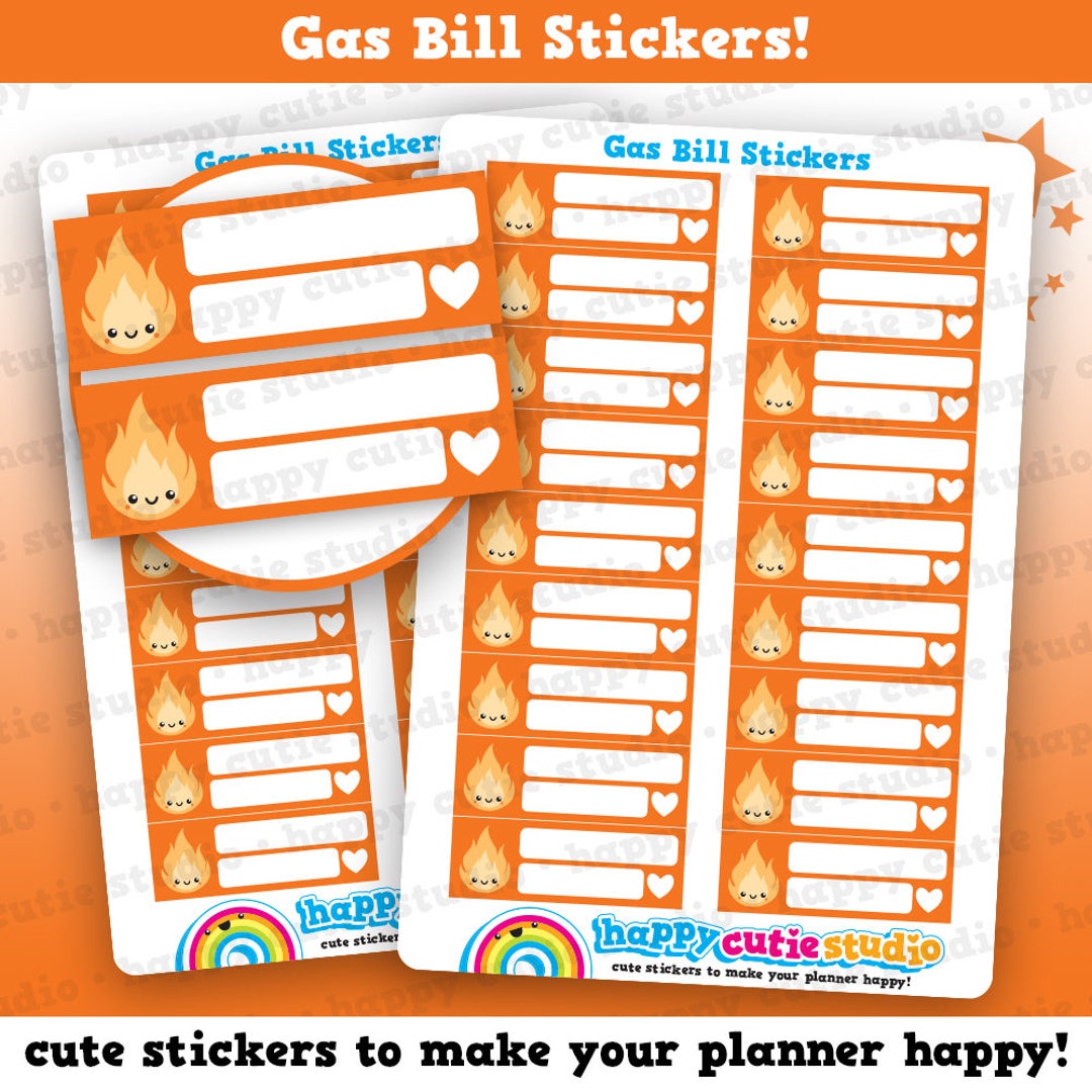 18 Cute Gas Bill/pay Bill Reminder Planner Stickers - Etsy