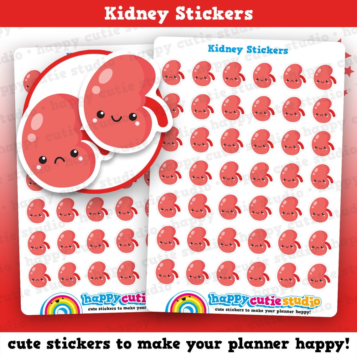 42 Cute Kidney Planner Stickers - Etsy