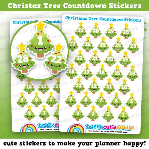 Christmas Countdown Planner Stickers Decorative & Functional - Etsy