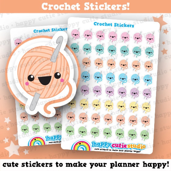 56 Cute Crochet Planner Stickers | Etsy