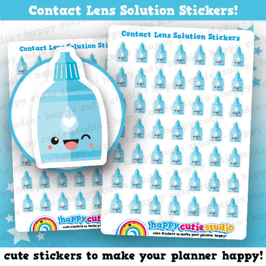 49 Cute Contact Lens Solution Planner Stickers - Etsy