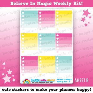 Believe in Magic/unicorn/rainbow Weekly Kit, Planner Stickers - Etsy